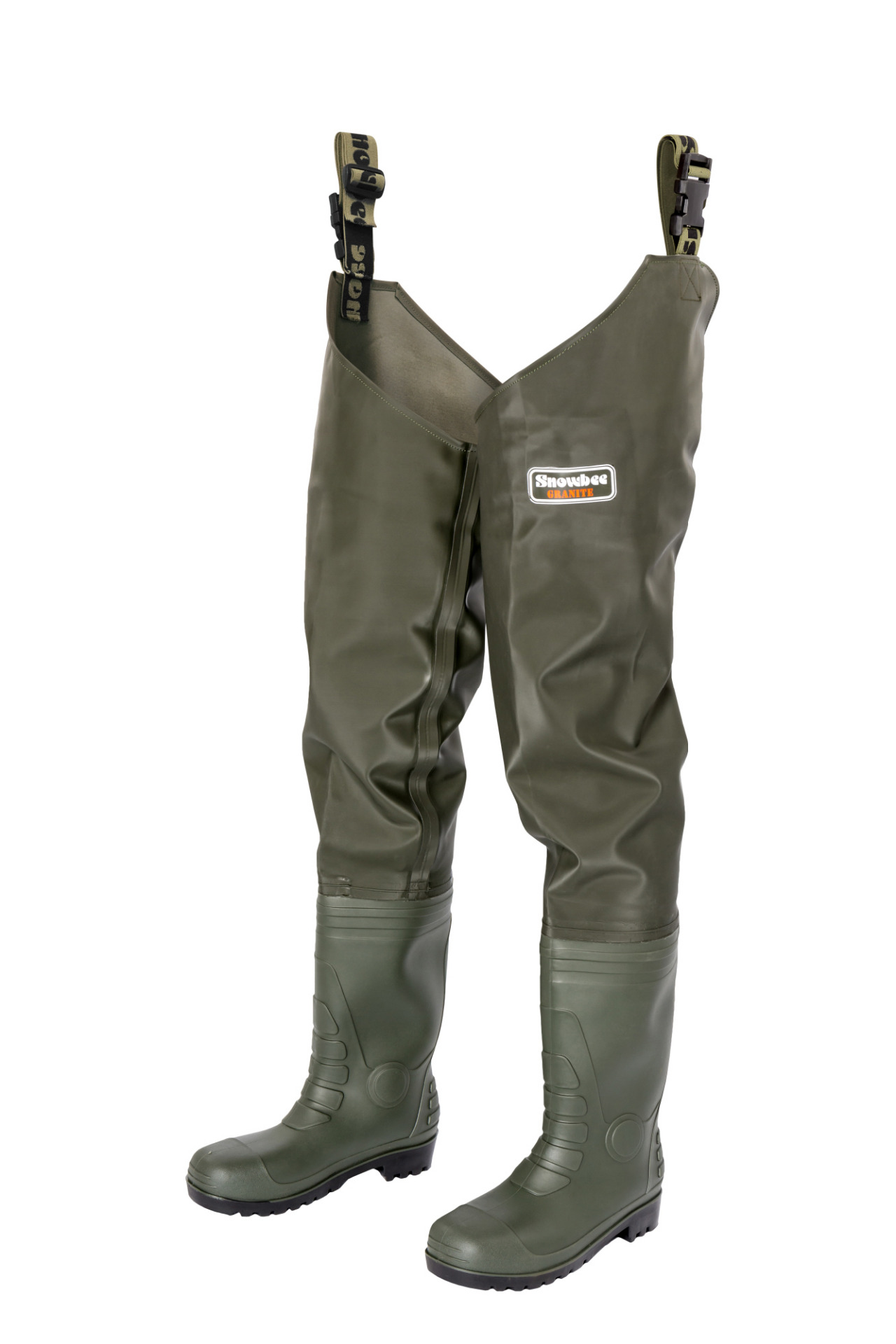 SNOWBEE GRANITE PVC THIGH WADERS CLEATED SOLE - Monster-Bite.com